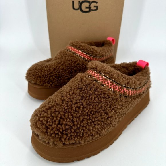UGG | Shoes | Ugg Tazz Ugg Braid Slippers Sz Hardwood Brown Platform Wool Lined 1143976 | Poshmark